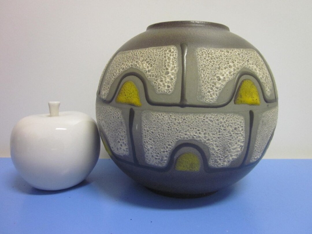 Tall Carstens Vase With Graphic Pattern 60s 70s WGP Foamy Lava - Etsy