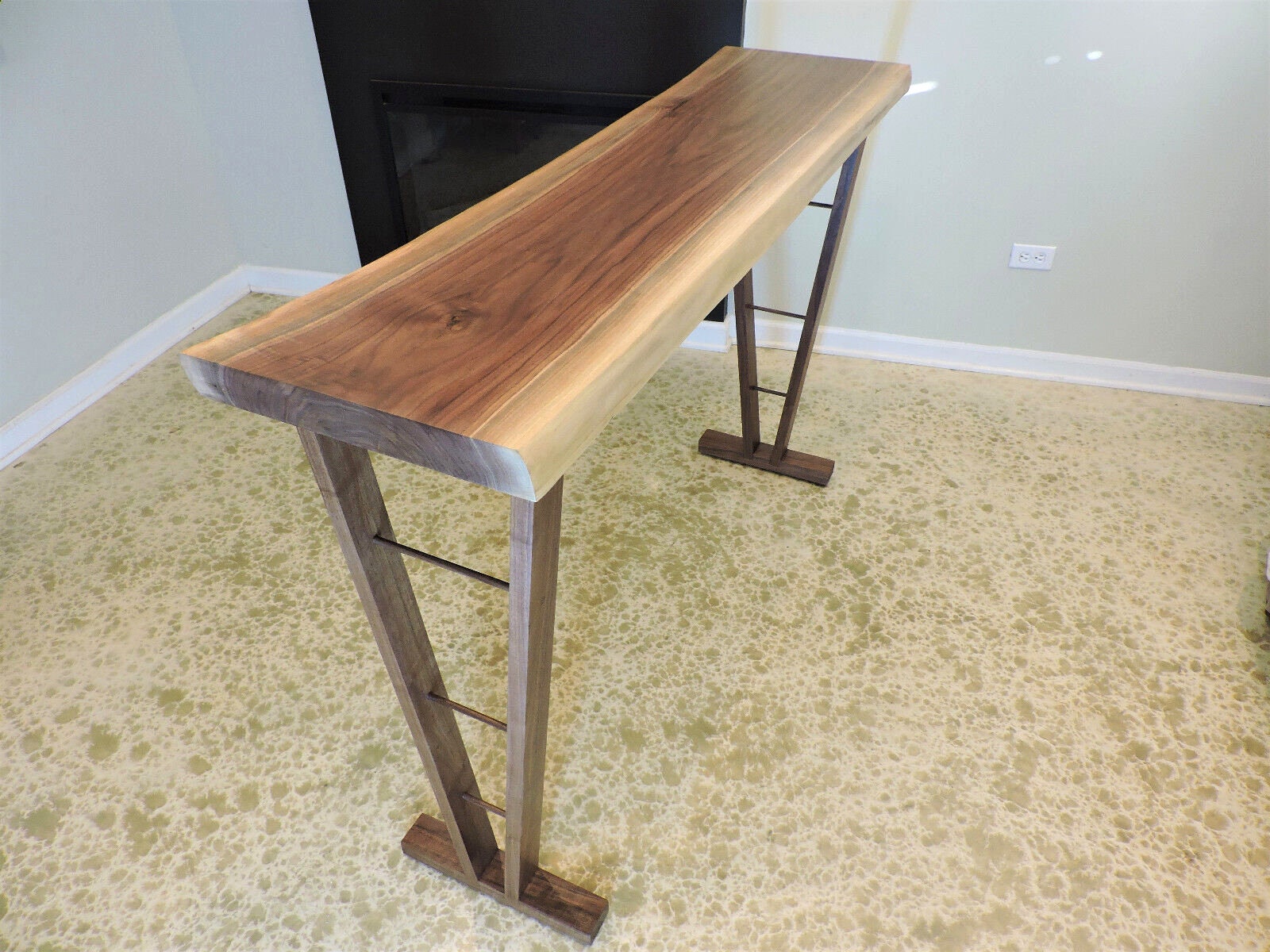Walnut Live Edge Bar Table. Cocktail Table. Solid Wood Top. Custom Wood ...