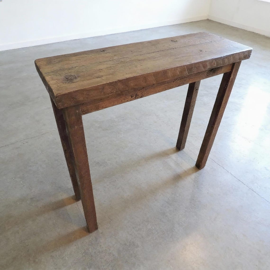 Barn Wood Console Table. Reclaimed Salvaged Barn Wood Top. Distressed ...