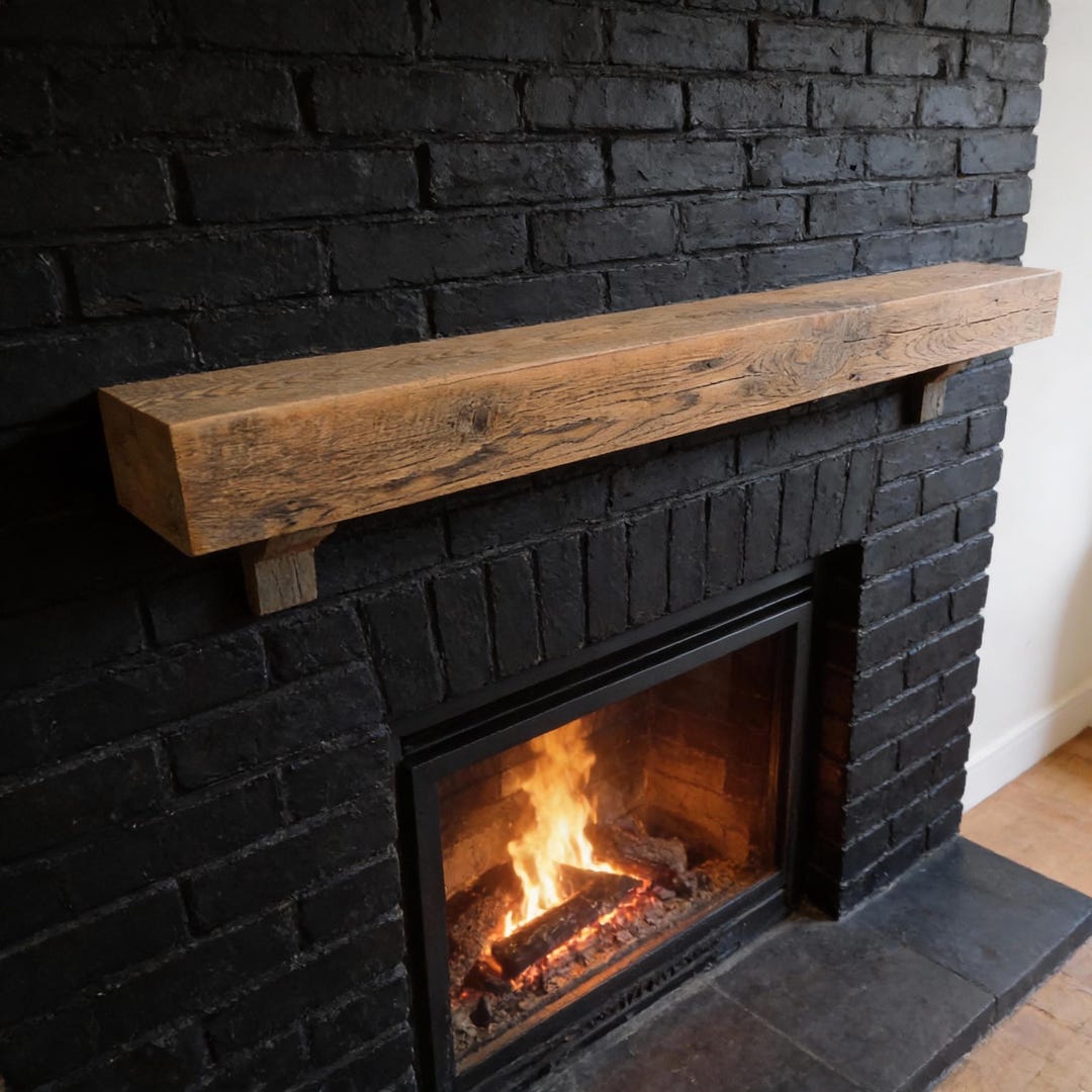 Barn Wood Fireplace Mantel 4x6, Reclaimed Beam, Concealed Bracket ...