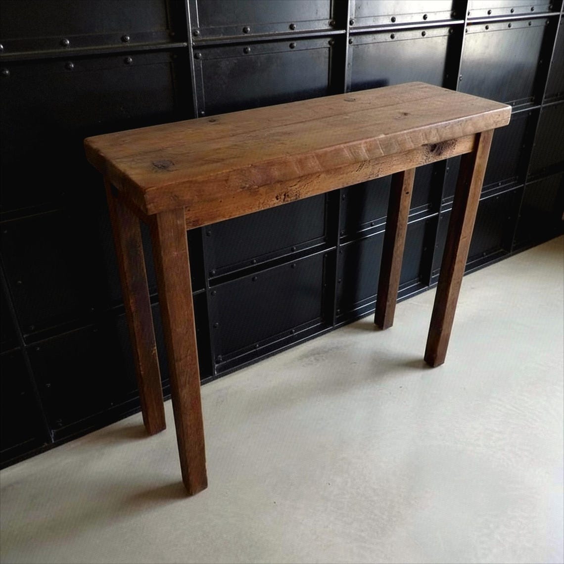 Barn Wood Console Table. Reclaimed Salvaged Barn Wood Top. Distressed ...