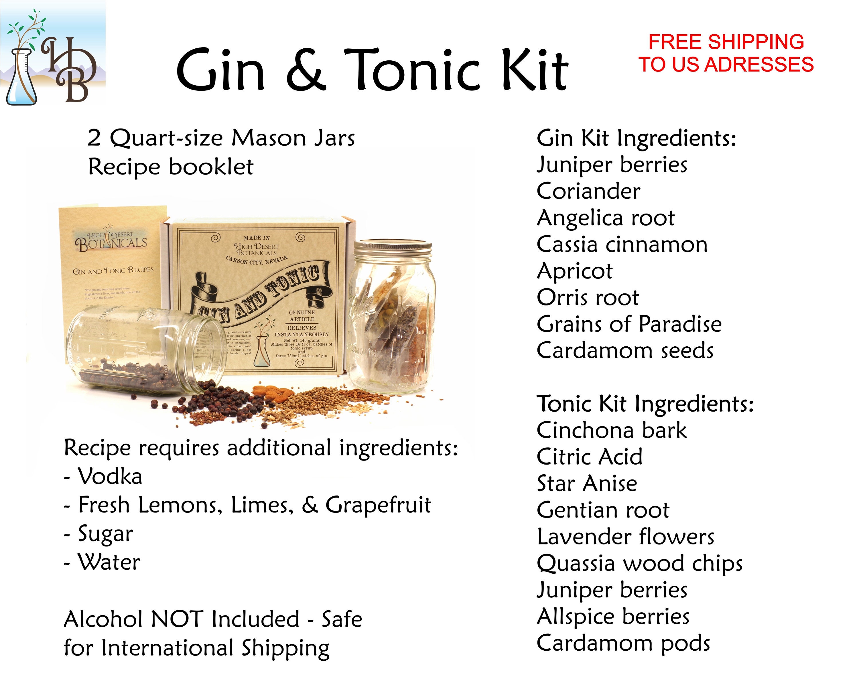Gin and Tonic Kit - Makes 38 Servings - Etsy
