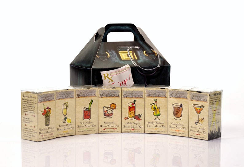Set of 8 Mini Homemade Cocktail Bitters Kits | Etsy