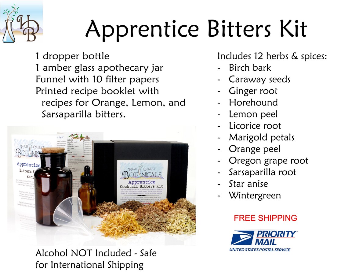 Apprentice Cocktail Bitters Kit - Start Your Mixology Training Here - Etsy