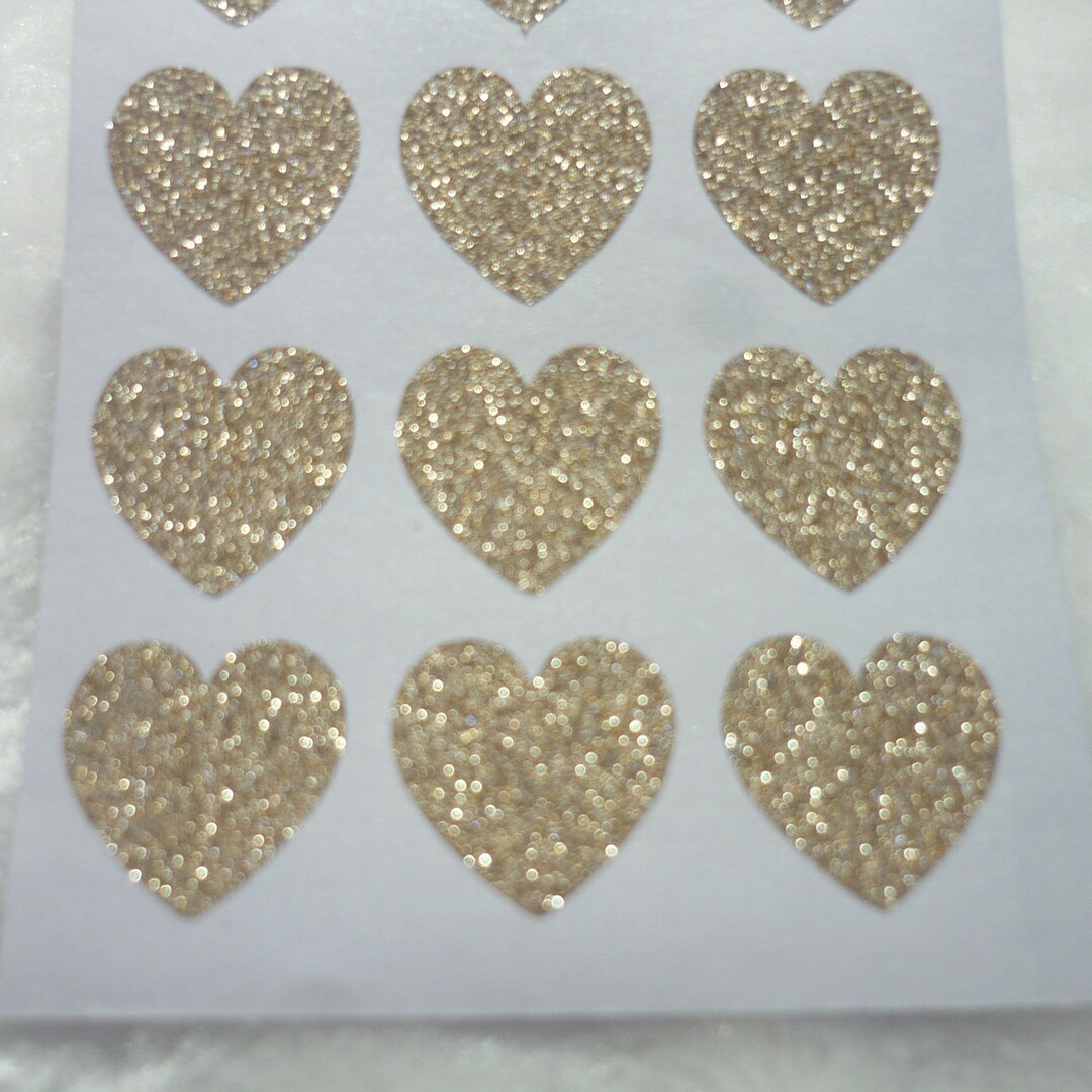 Rose Gold Glitter Heart Stickers Glitter Envelope Seals, Wedding Decor ...