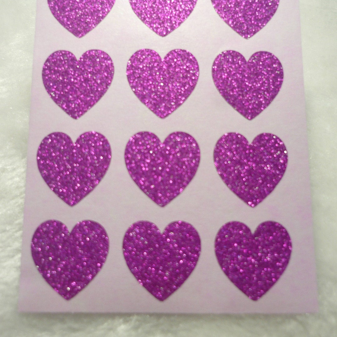Pink Heart Glitter Stickers Glitter Envelope Seals, Wedding Decor, Gift ...