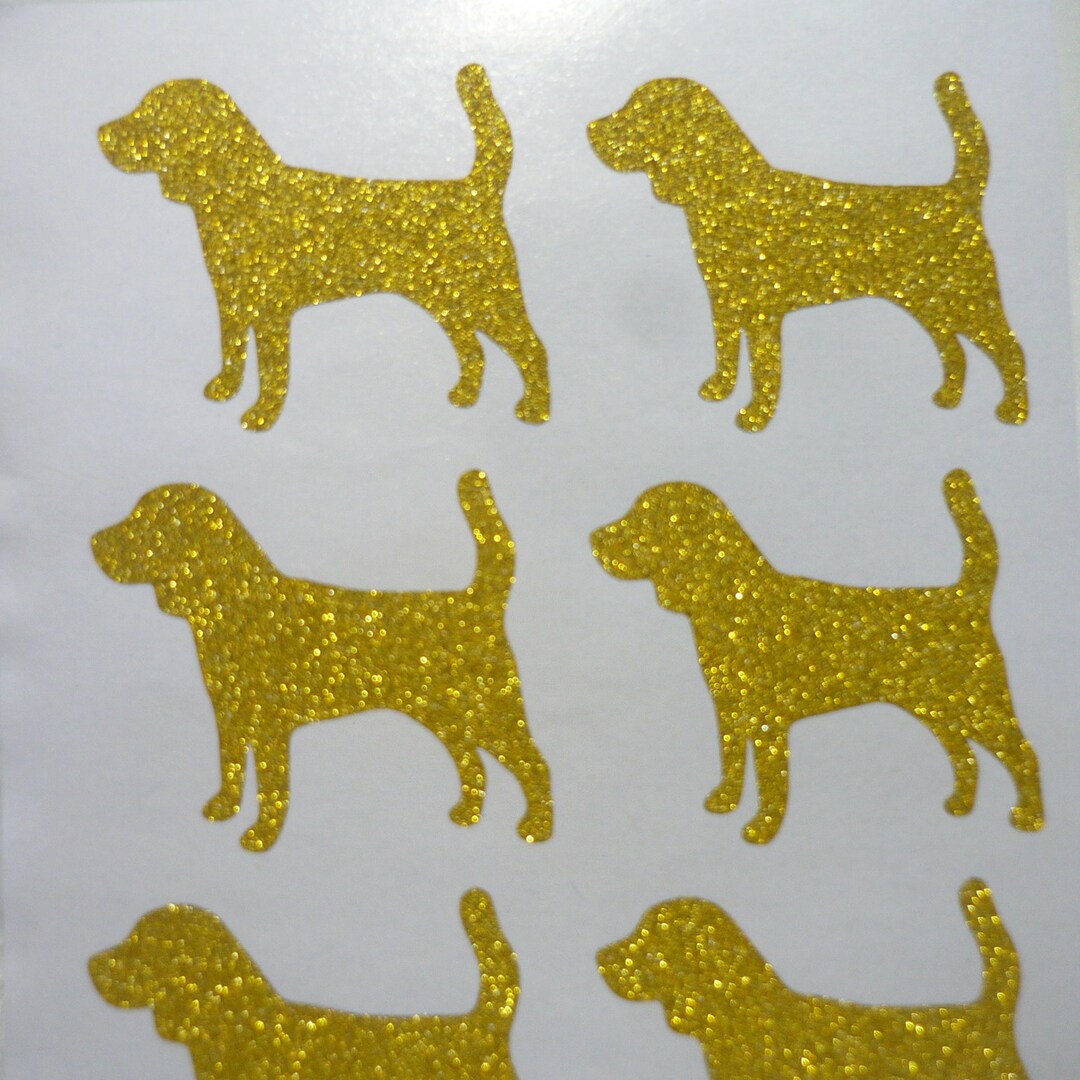 Beagle Gold Glitter Sparkly Sticker Label Silver Rose Gold - Etsy