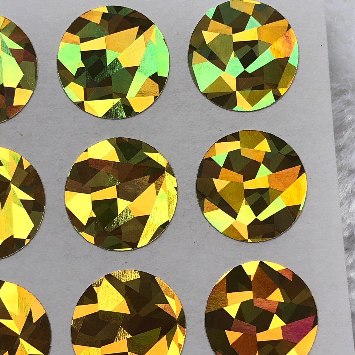 Gold Diamond Holographic Sticker Hologram Circle Sticker - Etsy Australia