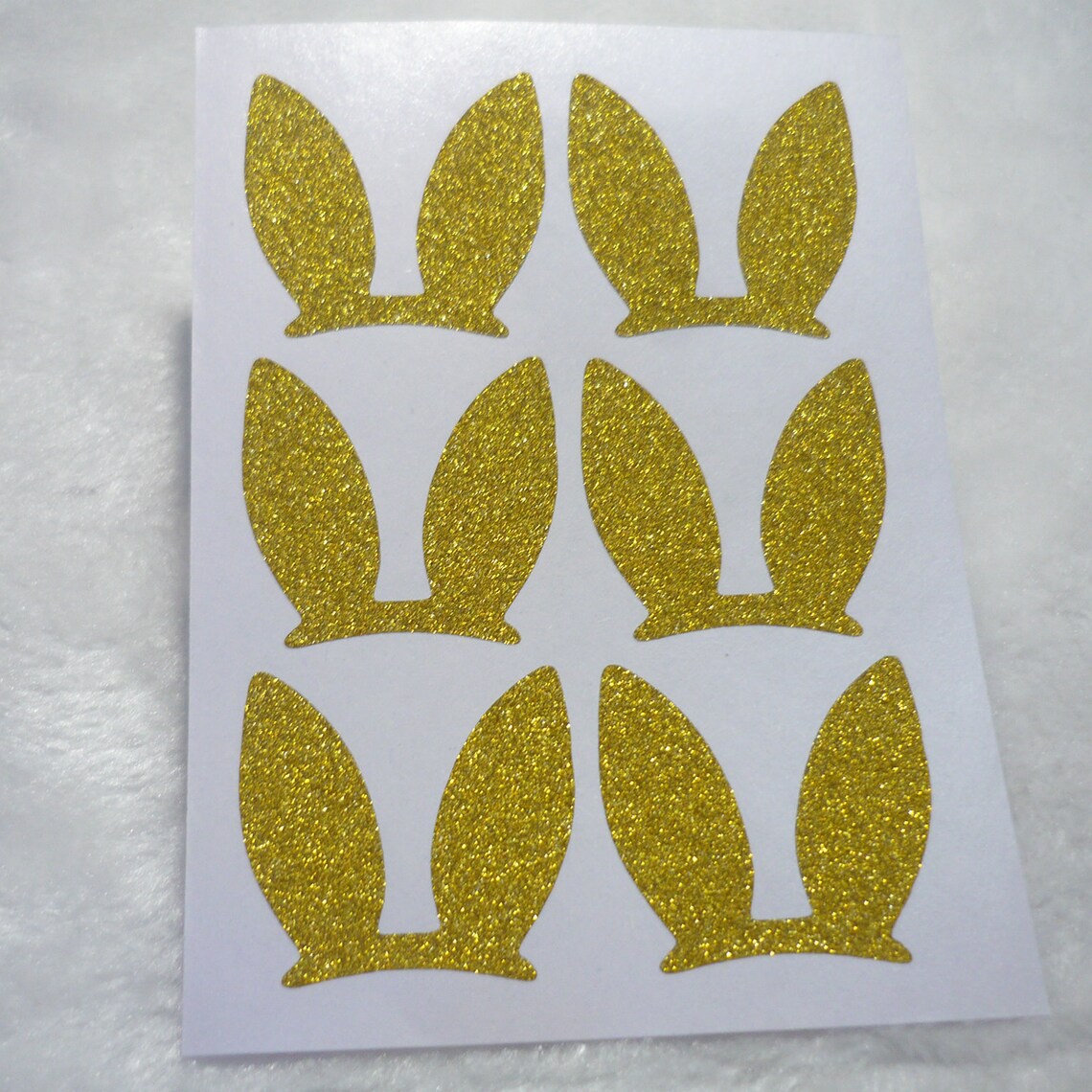 Easter Bunny Ears Gold Glitter Sticker Label Silver Rose Gold - Etsy