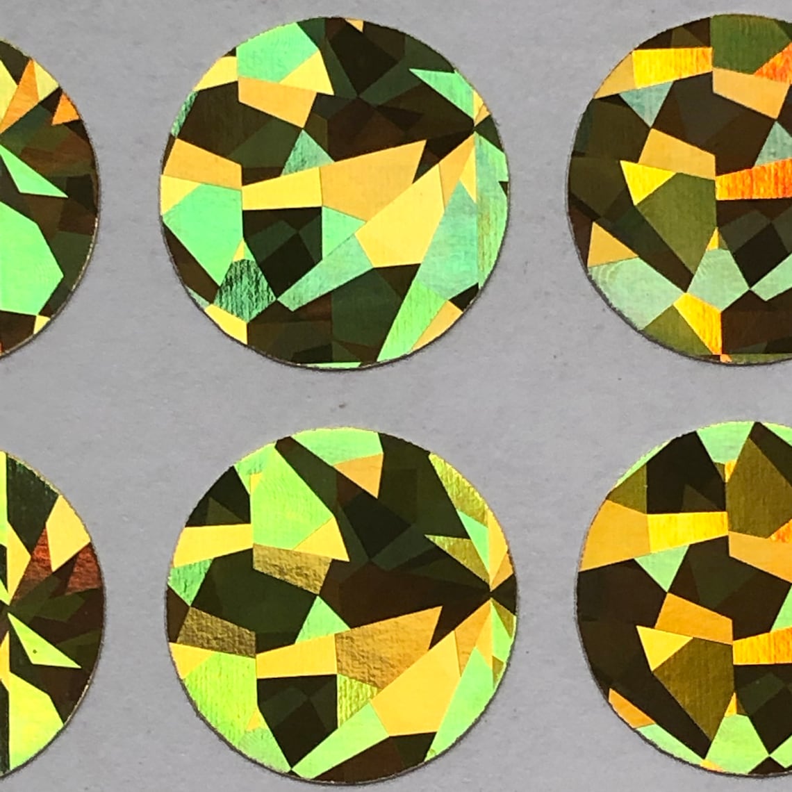 Gold diamond holographic sticker hologram circle sticker | Etsy