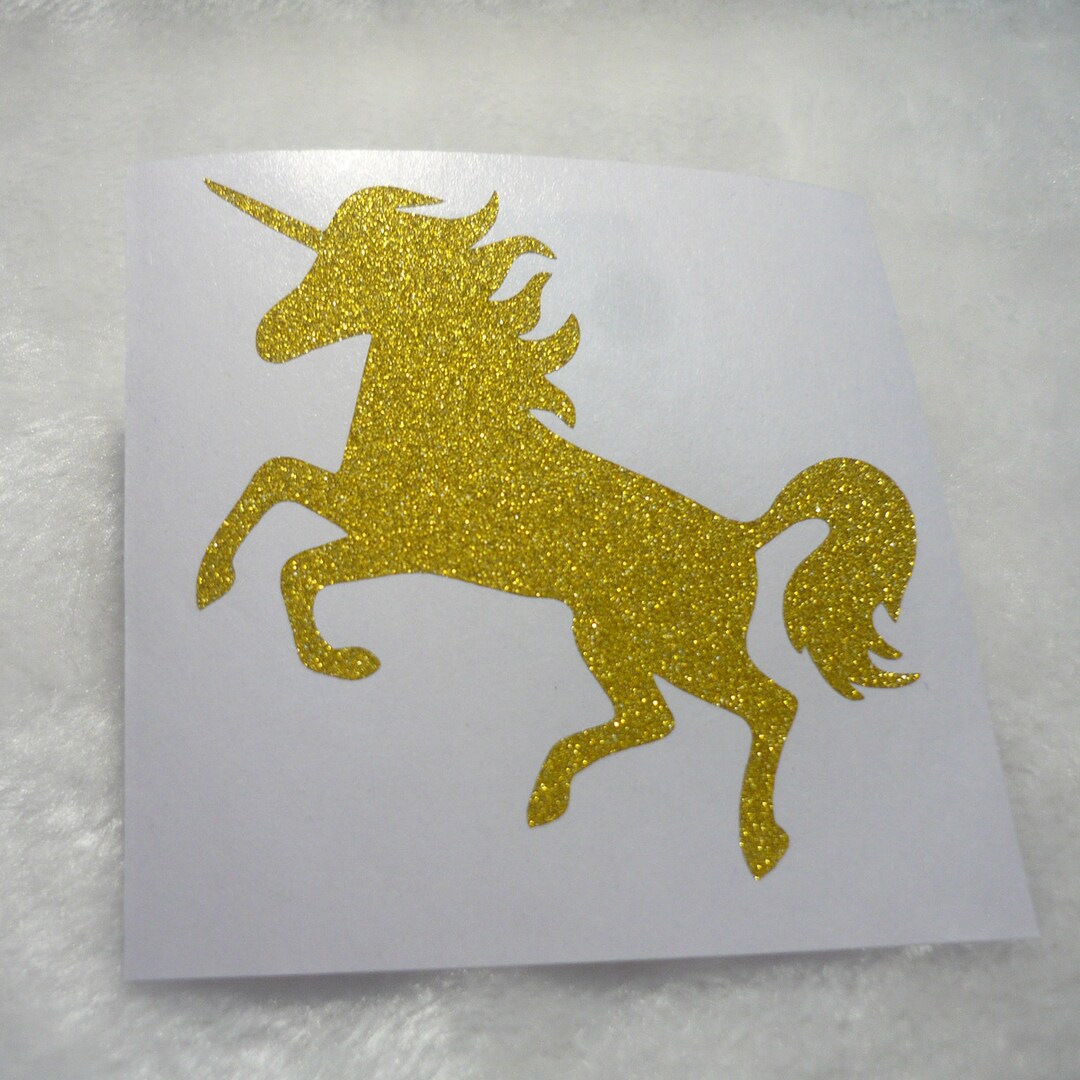 Large Unicorn Gold Glitter Sticker Label Silver Rose Gold Glitter ...
