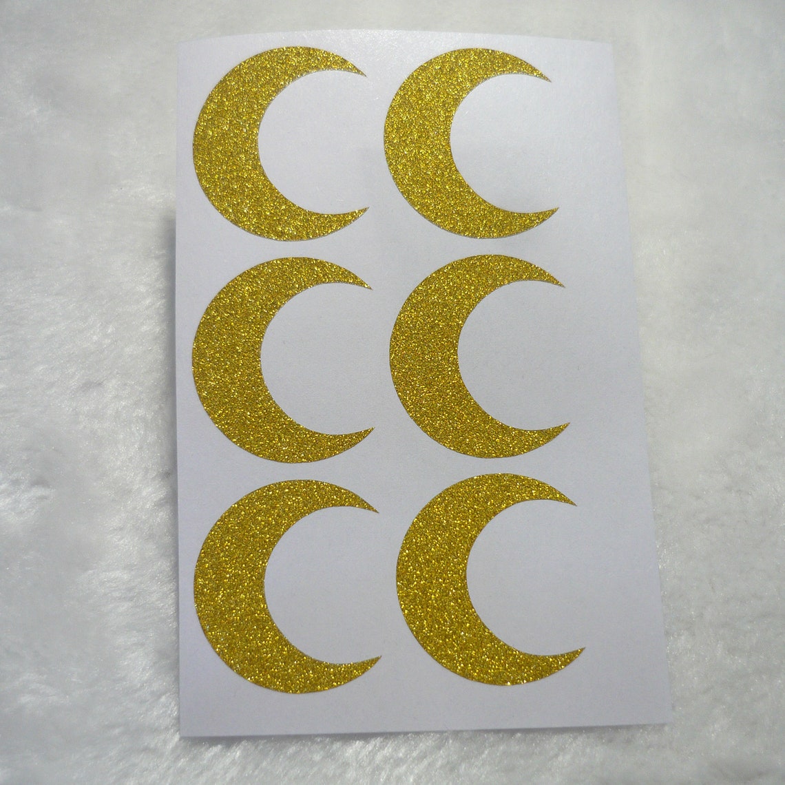 Crescent Moon Gold Glitter Sticker Label Silver Rose Gold - Etsy
