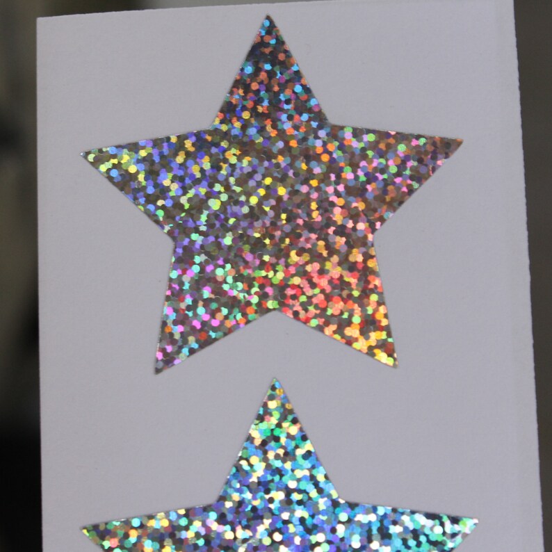 Silver Hologram Sparkle Glitter Star Sticker Holographic - Etsy