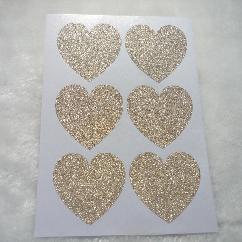 Rose Gold Glitter Heart Stickers Gold Silver Glitter Envelope | Etsy