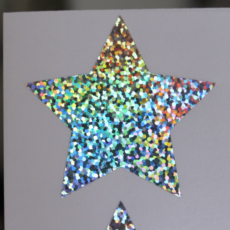 Silver Hologram Sparkle Glitter Star Sticker Holographic - Etsy