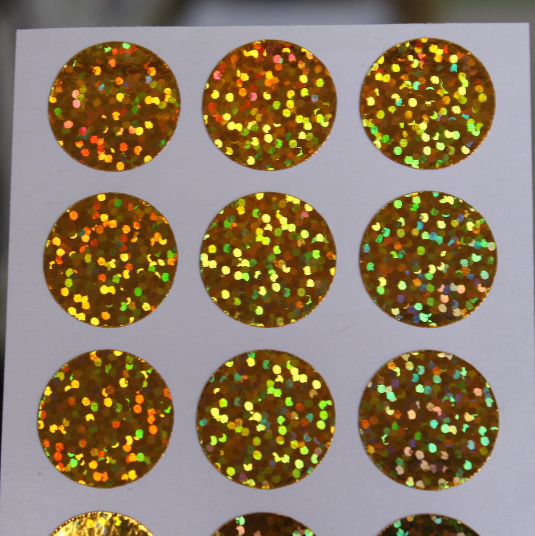 Gold Holographic Sticker, Hologram Circle Sticker Round Envelope Seal ...