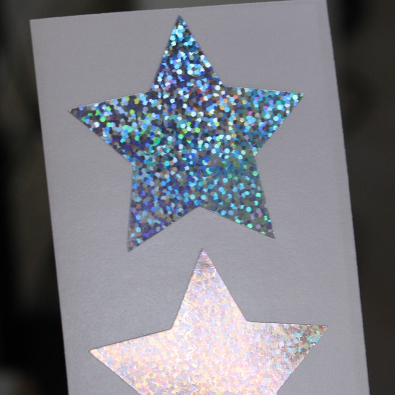 Silver Hologram Sparkle Glitter Star Sticker Holographic - Etsy
