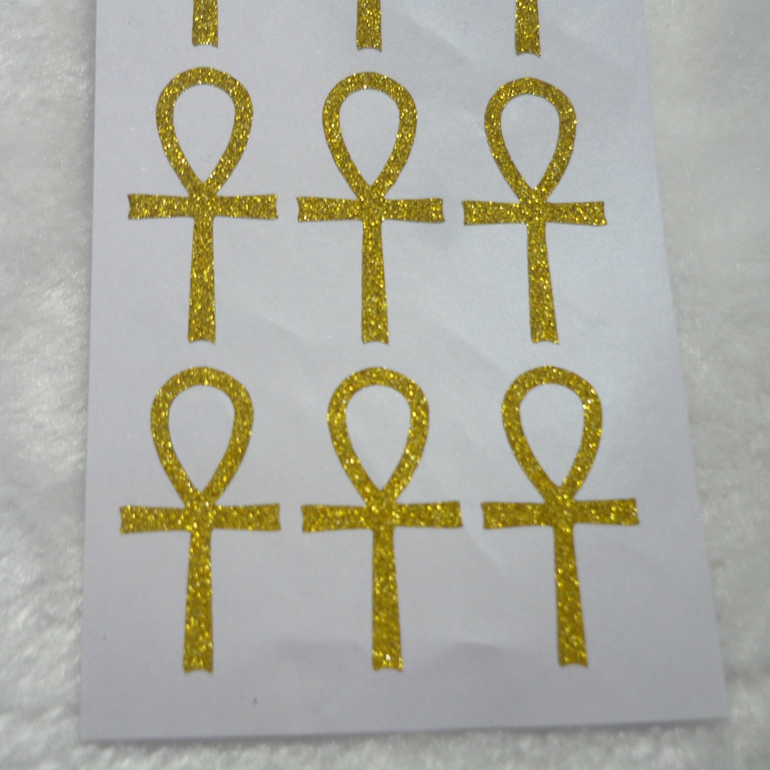 Ankh Gold Glitter Sticker Label Silver Rose Gold Glitter Envelope Seals ...