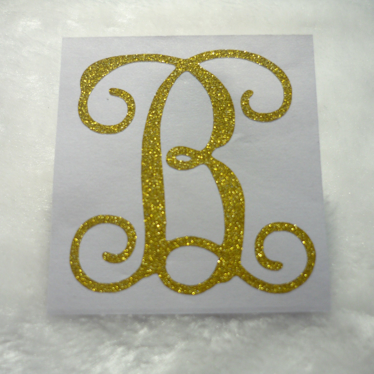 Gold Glitter Initial Decal Letter B Stickers Monogram Sticker - Etsy