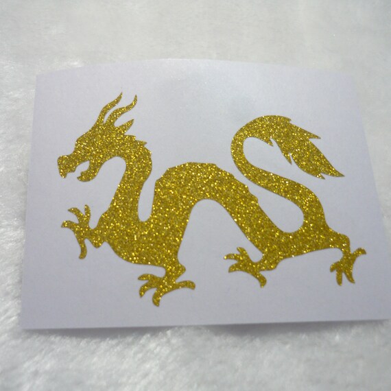 Chinese Dragon Gold Glitter Sticker Label Silver Rose Gold | Etsy