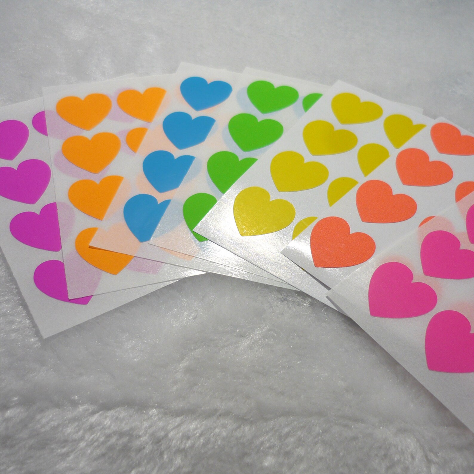 Neon Colors Mixed Mini Heart Sticker envelope Seals - Etsy Sweden