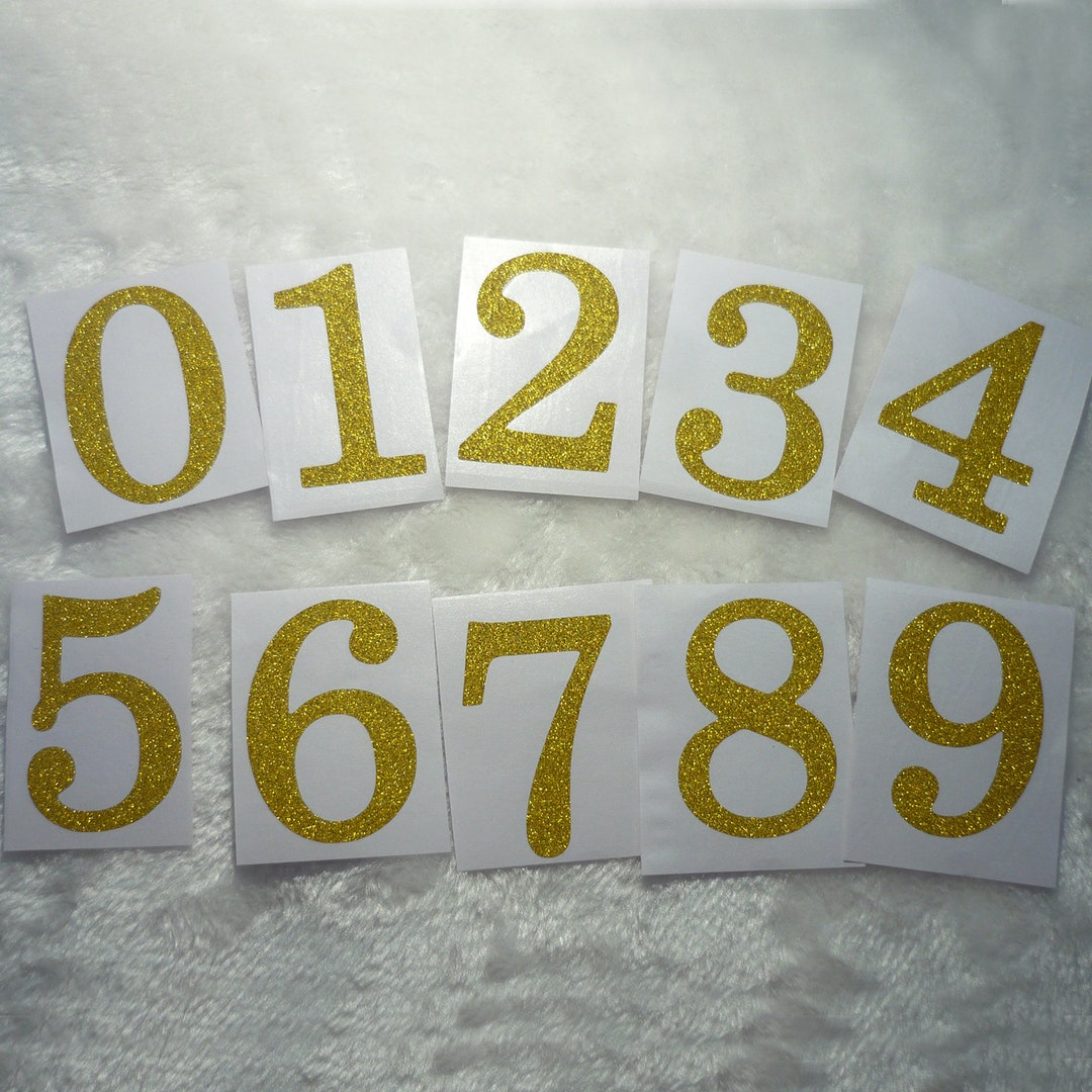 Gold Glitter Number Stickers Decorative Number Set From 0 to 9 - Etsy