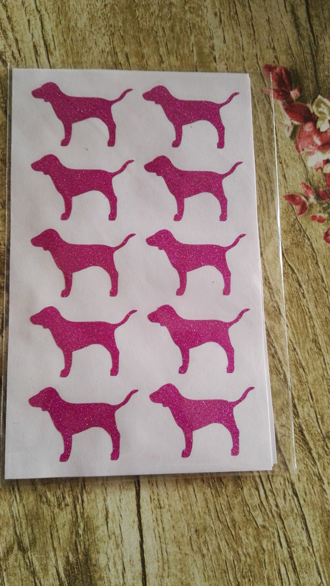 40pcs 3.8x2.4cm Pink Glitter Dog pegatina Sellos de sobre - Etsy España