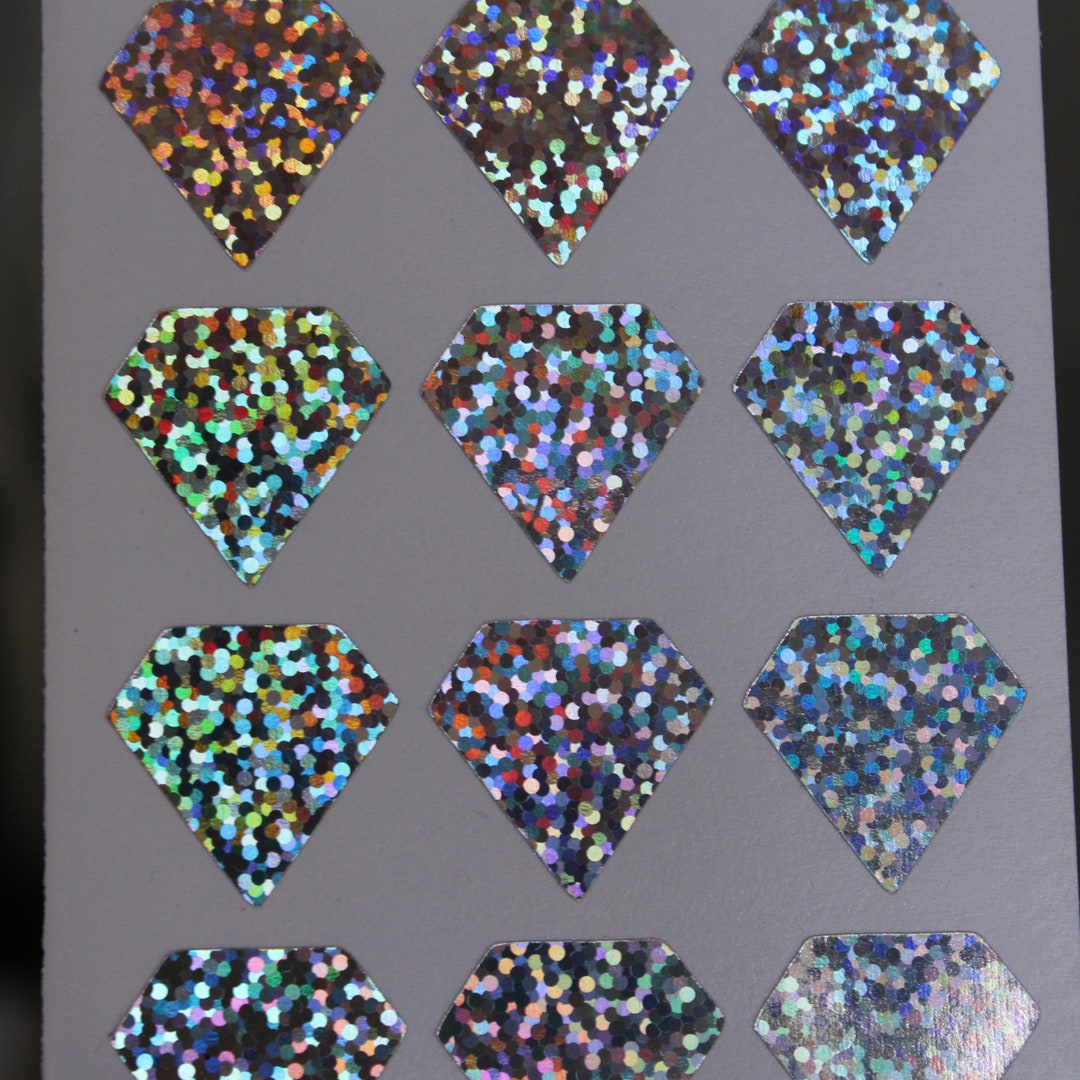 Silver Holographic Diamond Stickers, Planner Stickers, Sparkly Stickers ...