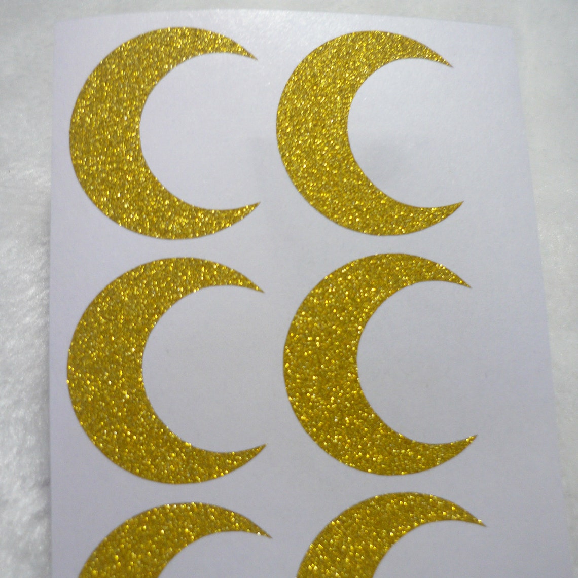 Crescent Moon Gold Glitter Sticker Label Silver Rose Gold - Etsy