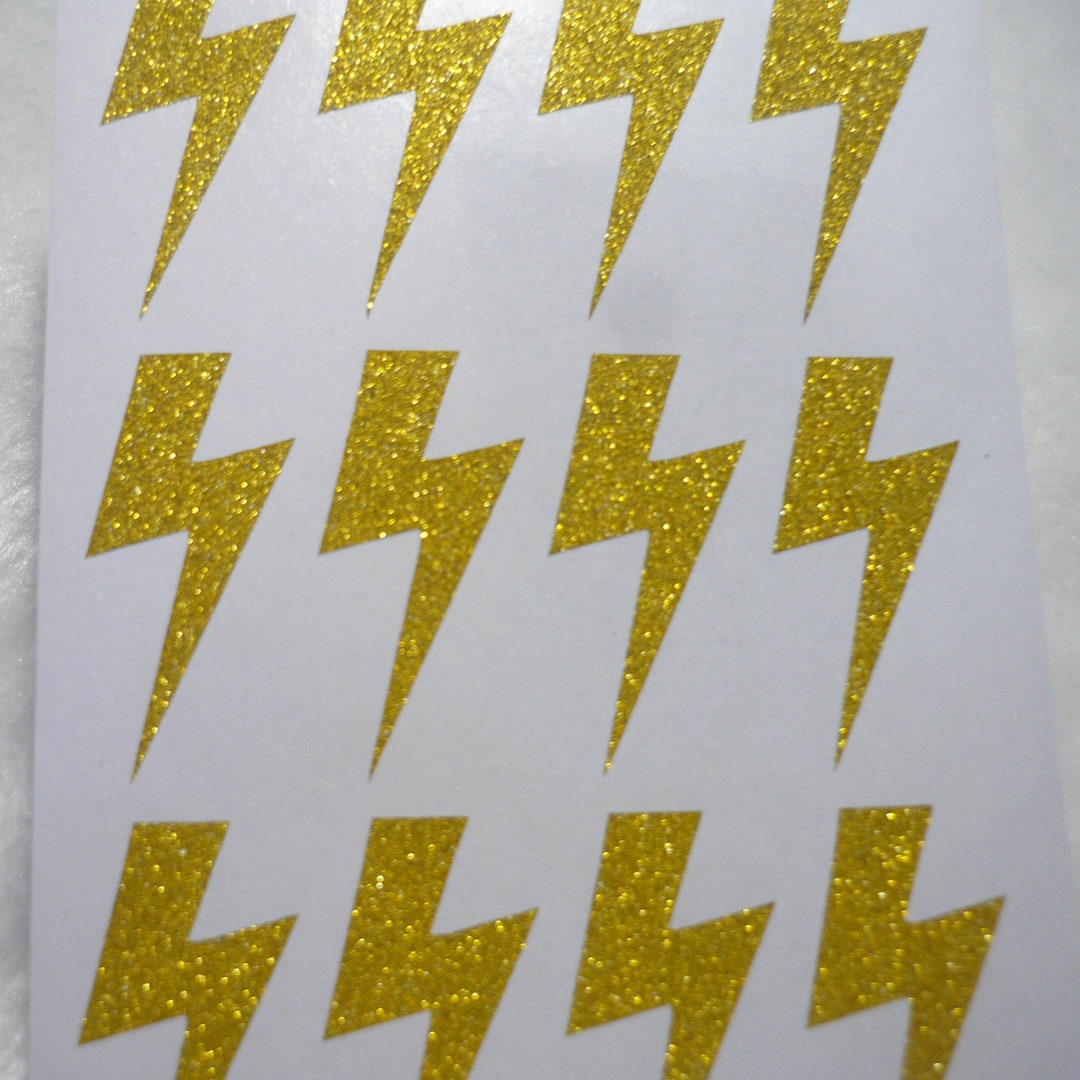 Lightning Bolt Gold Glitter Sticker Silver Rose Gold Glitter Envelope ...