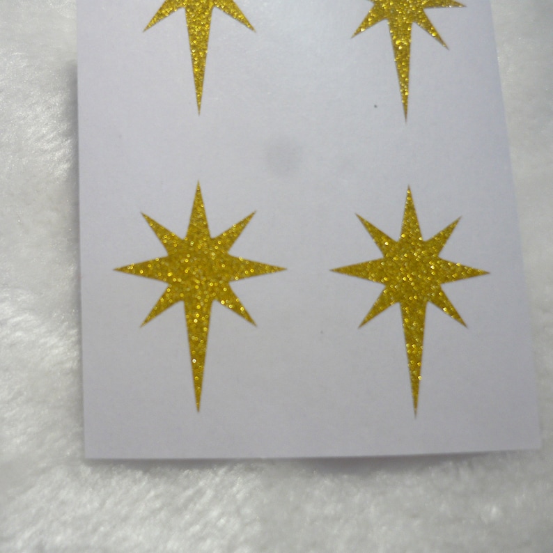 Bethlehem Star Gold Glitter Sparkly Sticker Label Silver Rose Gold ...