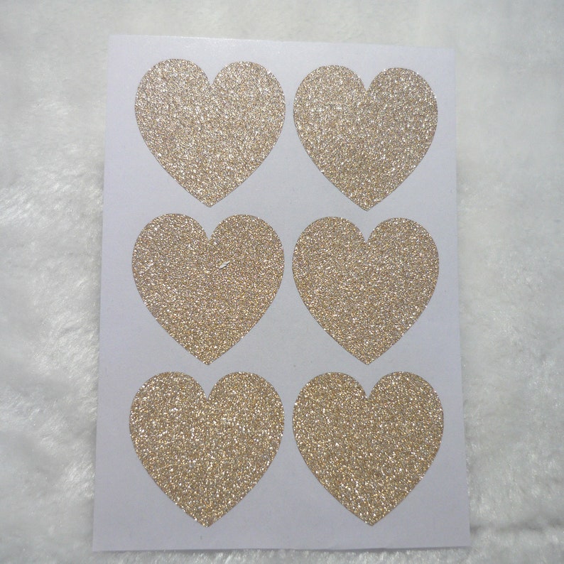 Rose Gold Glitter Heart Stickers Gold Silver Glitter Envelope | Etsy