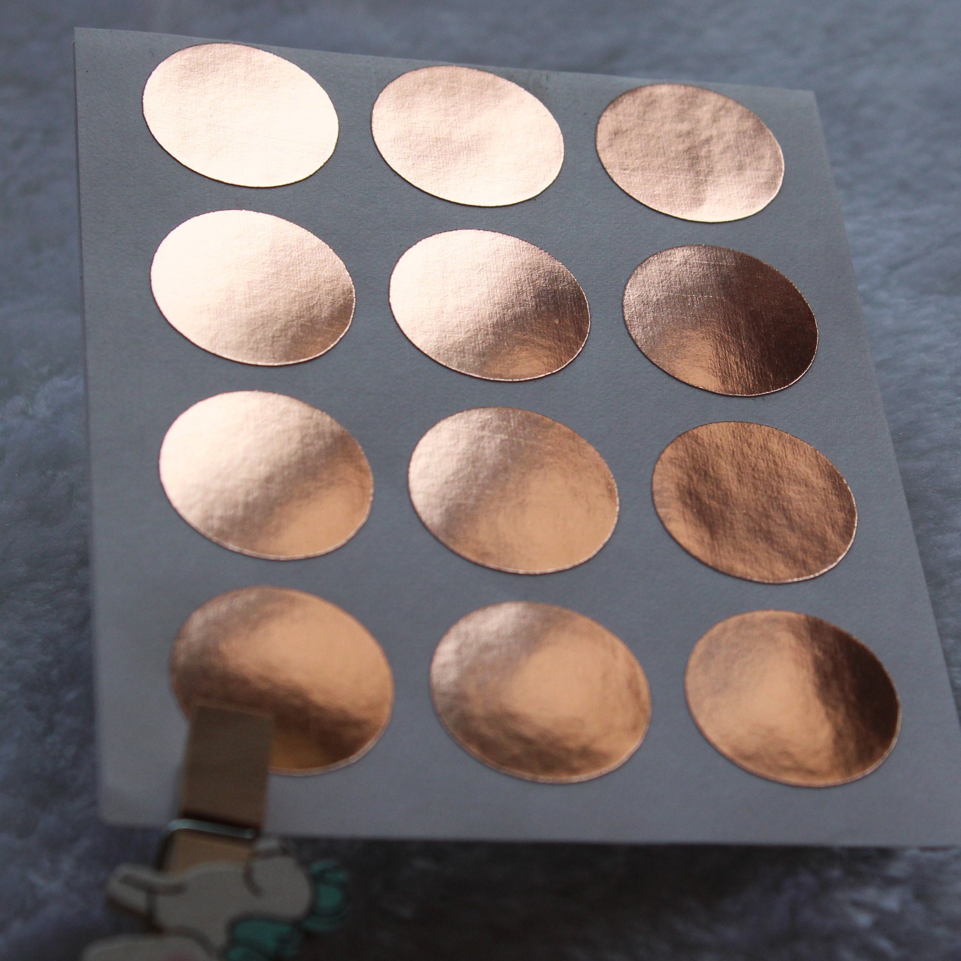 Rose gold foil sparkle round sticker envelope seals wedding | Etsy