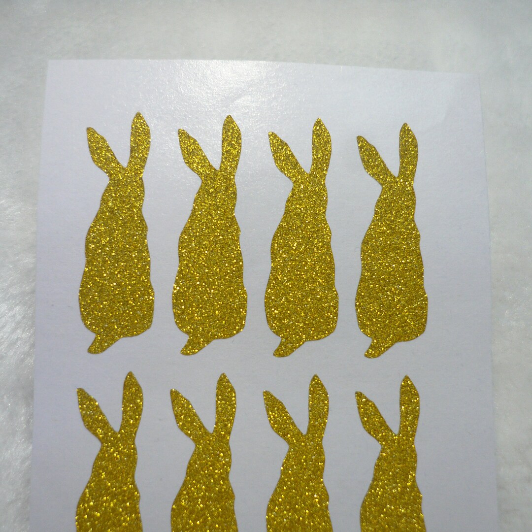 Couple Rabbit Gold Glitter Sticker Silver Rose Gold Glitter Envelope ...