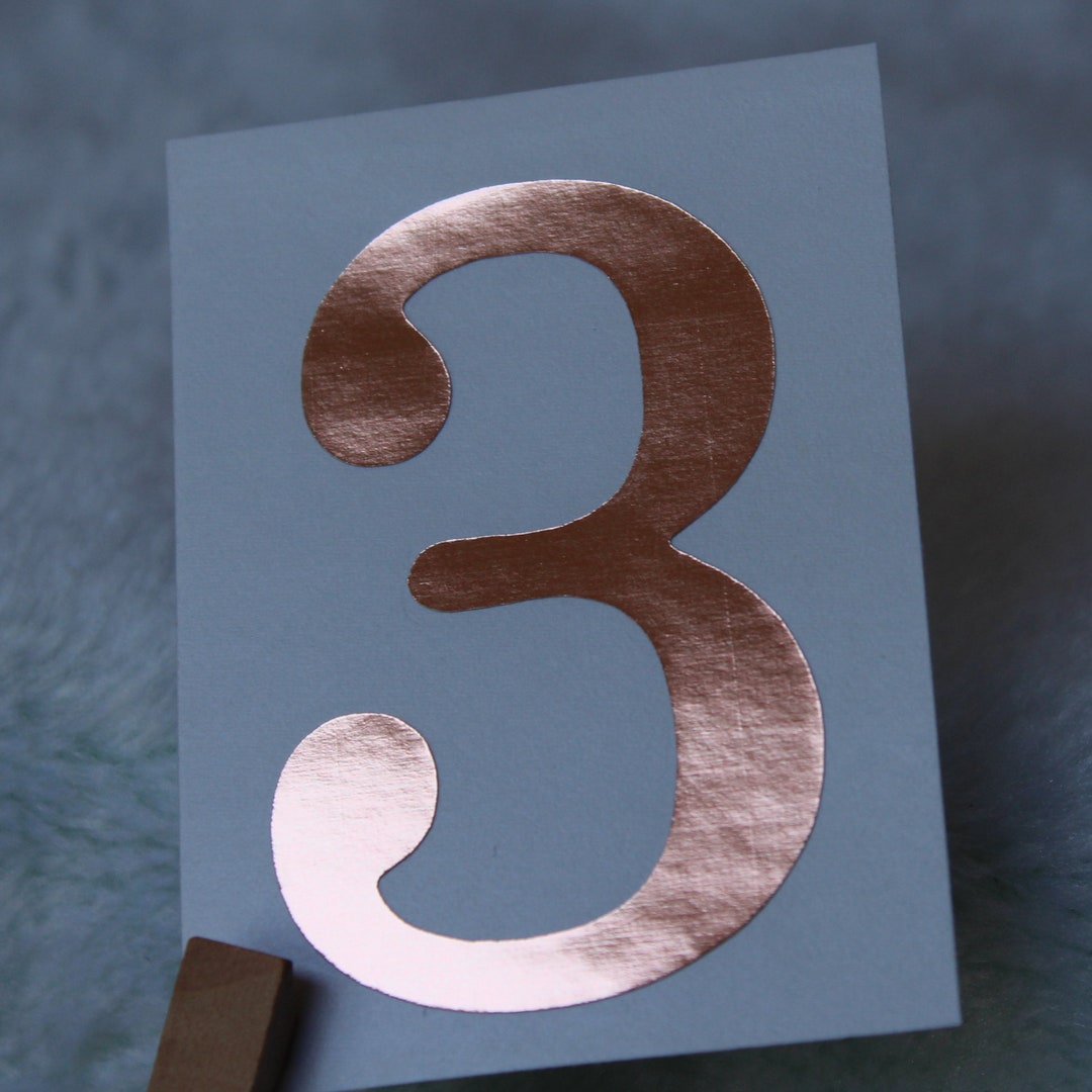 Rose Gold Foil Number Stickers Decorative Number Set From 0 to 9 - Etsy