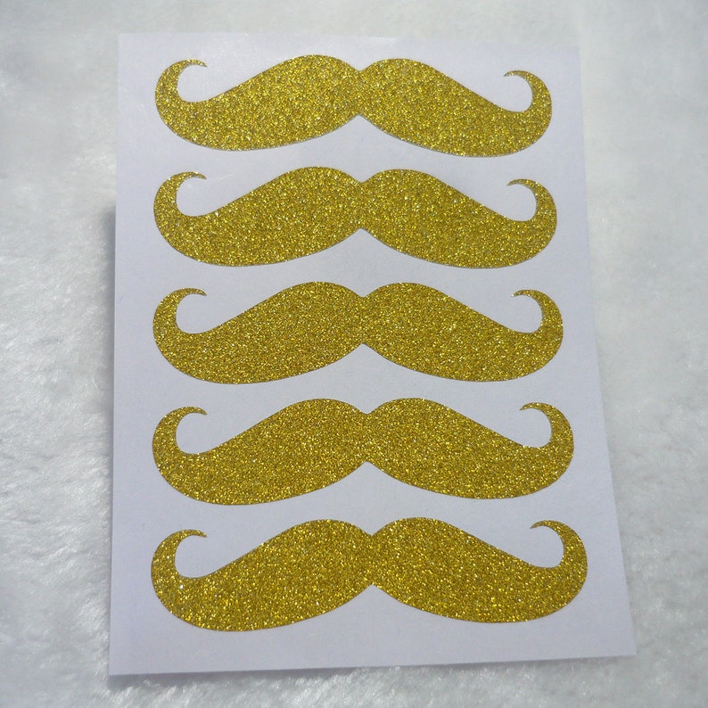 Large Mustache Gold Glitter Sticker Silver Rose Gold Glitter | Etsy