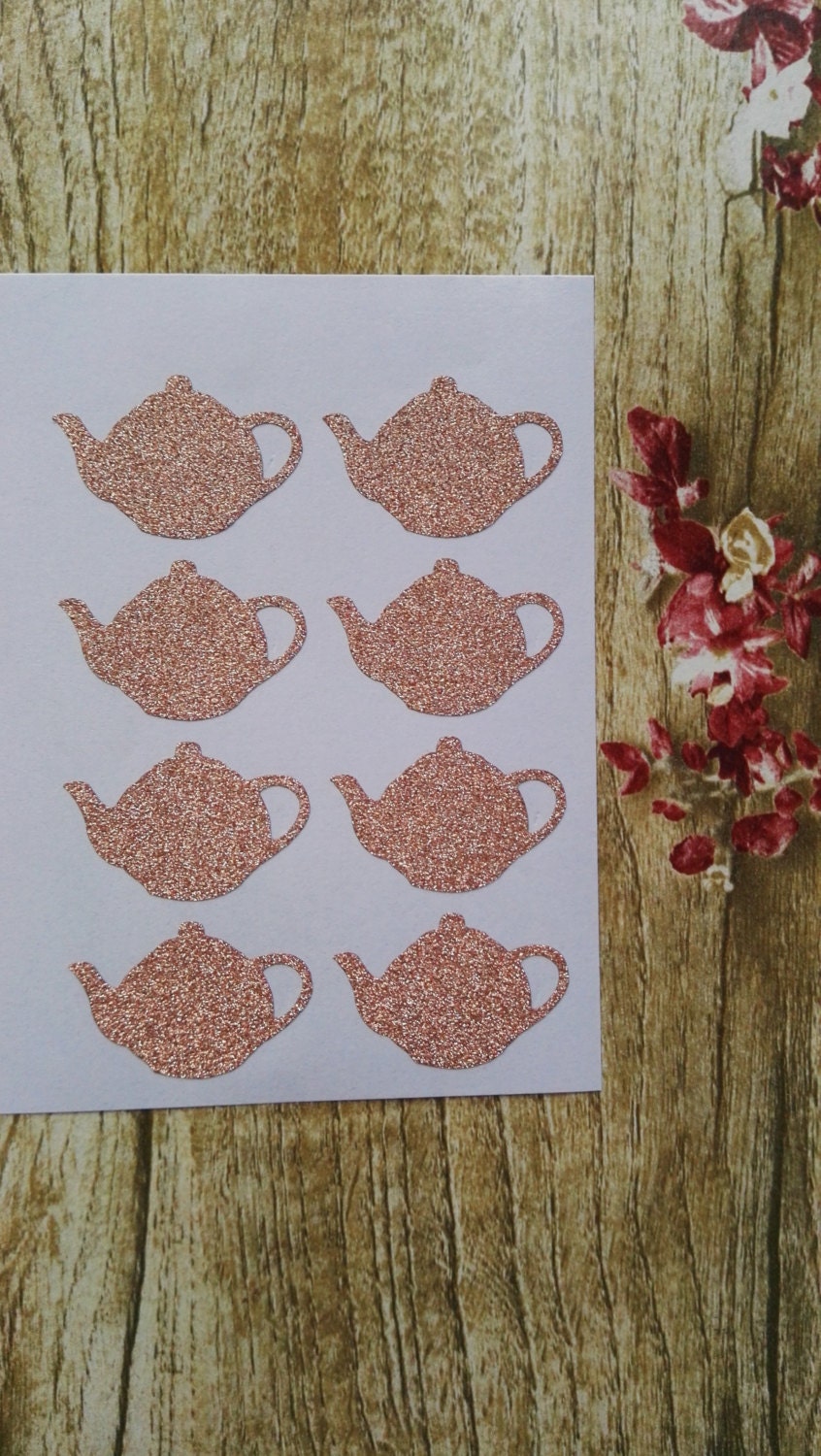 32pcs sello de adhesivo Glitter oro rosa 3.8x2.5cm tetera - Etsy España