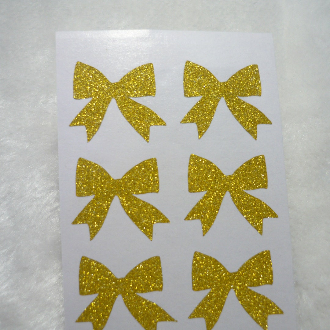 Gold Glitter Bow Sticker Label Silver Rose Gold Glitter Envelope Seals ...