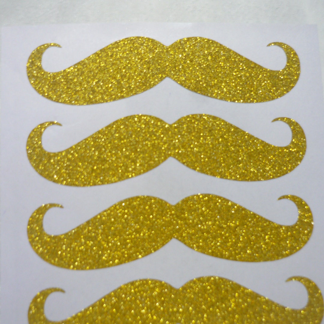 Large Mustache Gold Glitter Sticker Silver Rose Gold Glitter Envelope ...