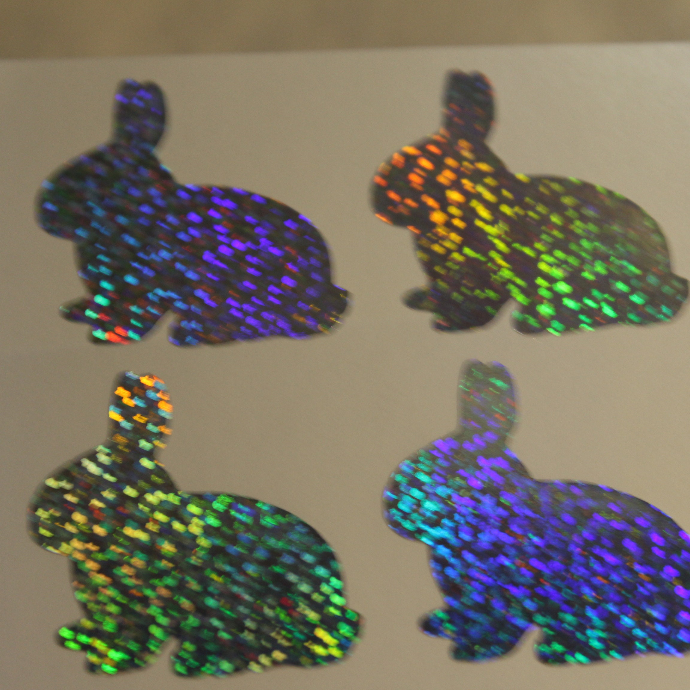 Baby Bunny Rabbit Hologram Sparkle Glitter Sticker Holographic Envelope ...
