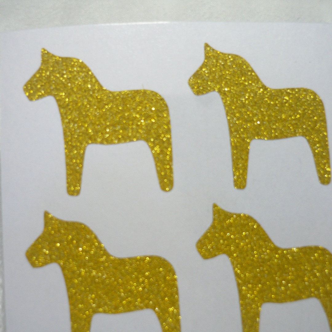 Dala Horse Gold Glitter Sticker Label Silver Rose Gold Glitter Envelope ...