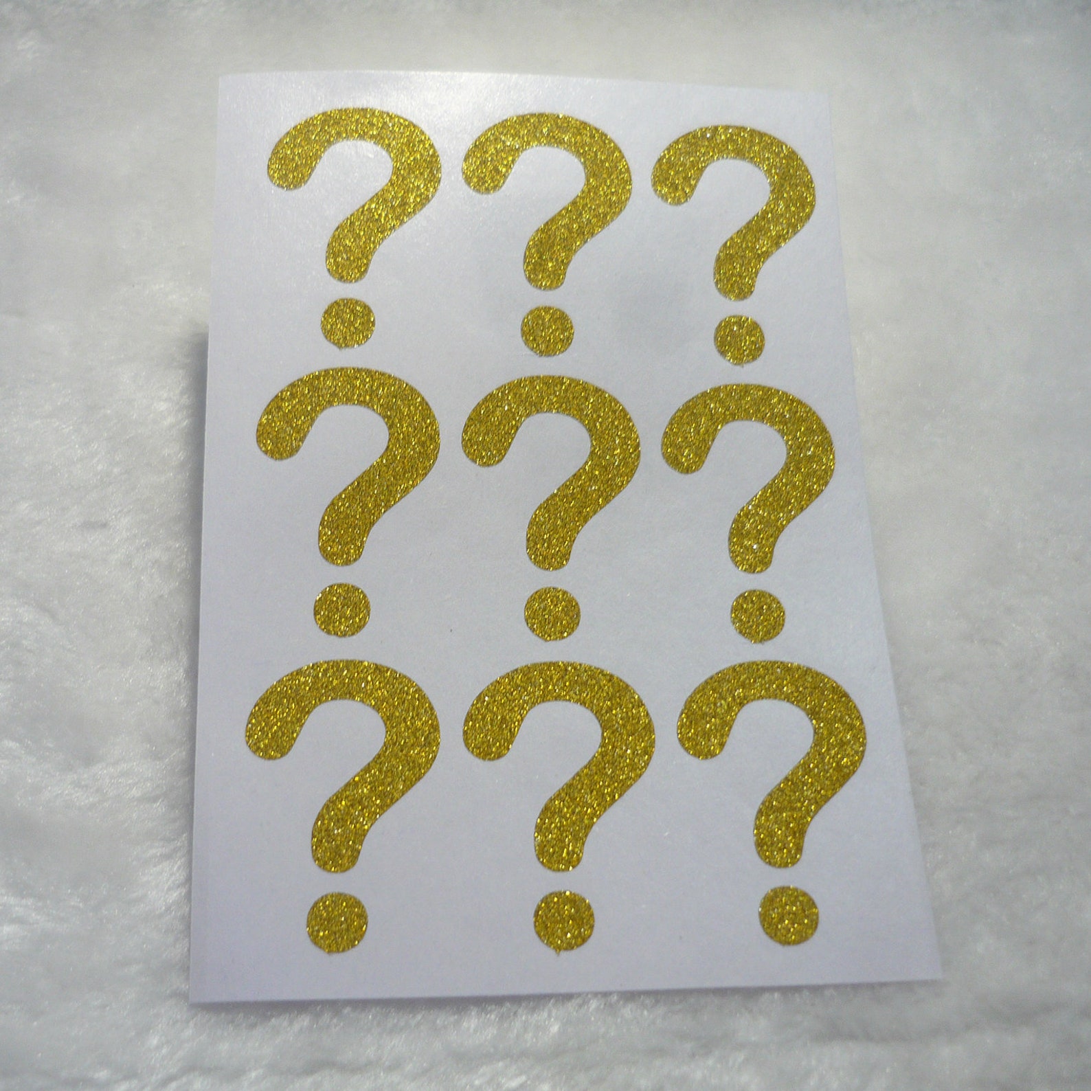 Question mark gold glitter sticker label Silver Rose gold | Etsy