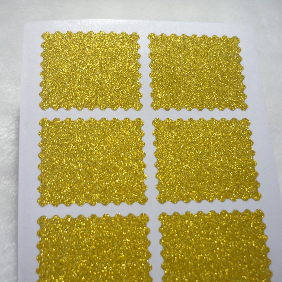 Postage Stamp Gold Glitter Sticker Label Silver Rose Gold Glitter ...