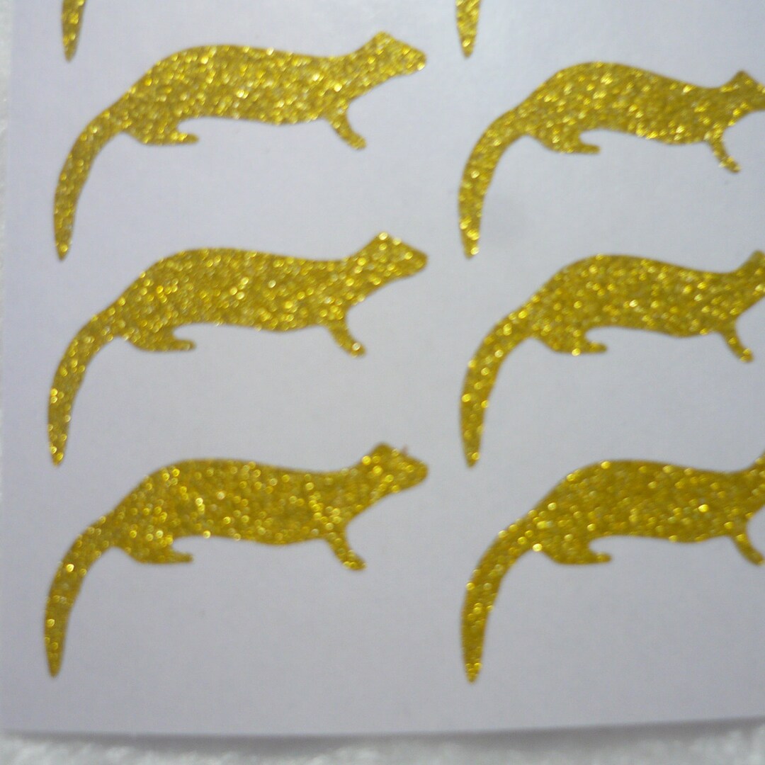 Mammal Ferret Gold Glitter Sticker Silver Rose Gold Glitter Envelope ...