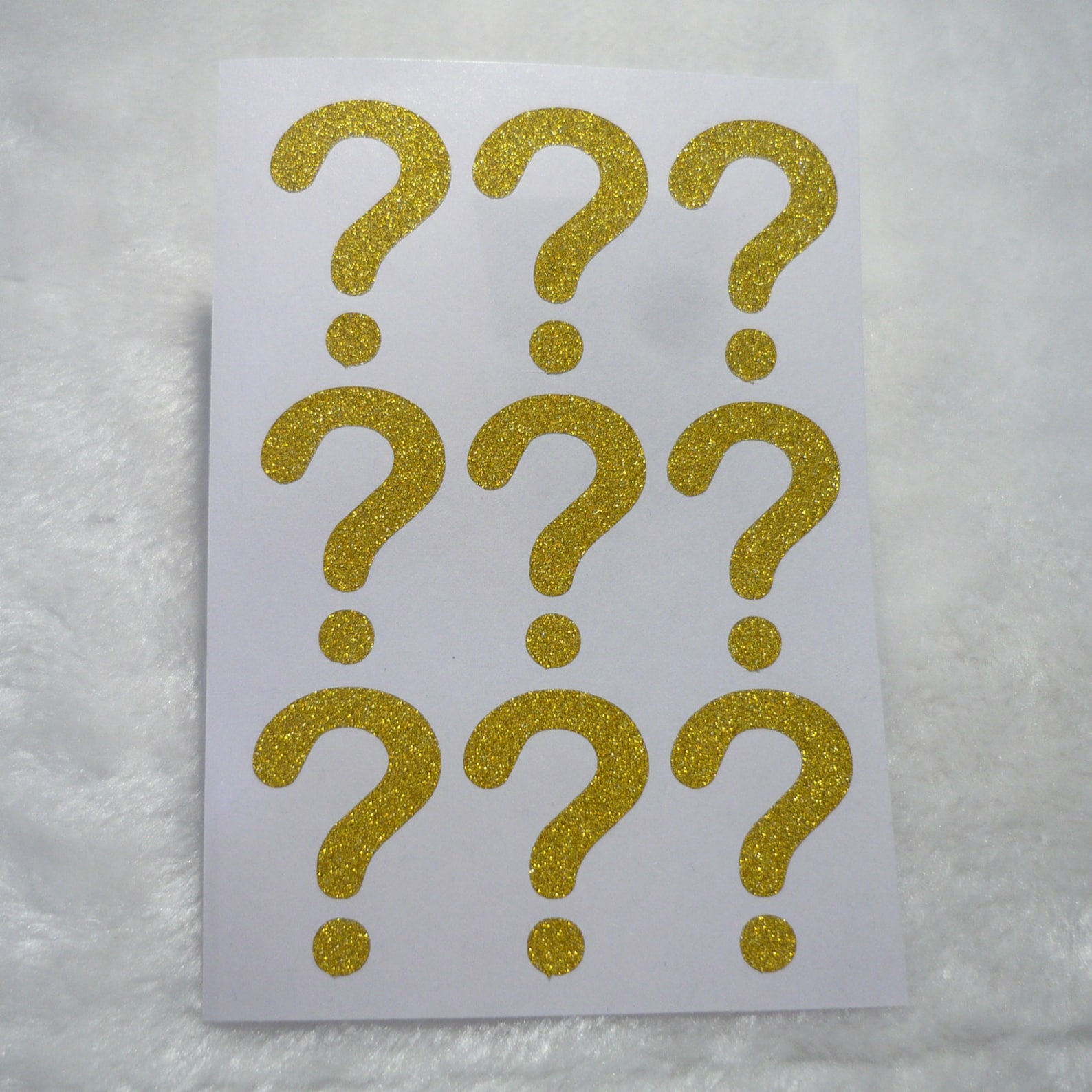 Question Mark Gold Glitter Sticker Label Silver Rose Gold Glitter ...