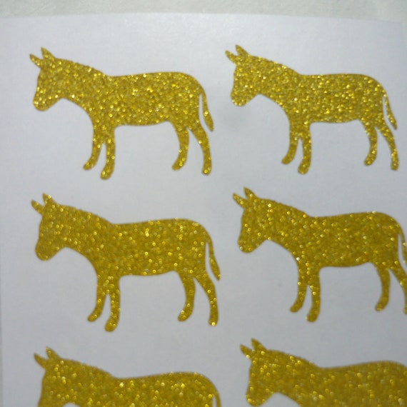 Donkey Gold Glitter Sticker Label Silver Rose Gold Glitter | Etsy
