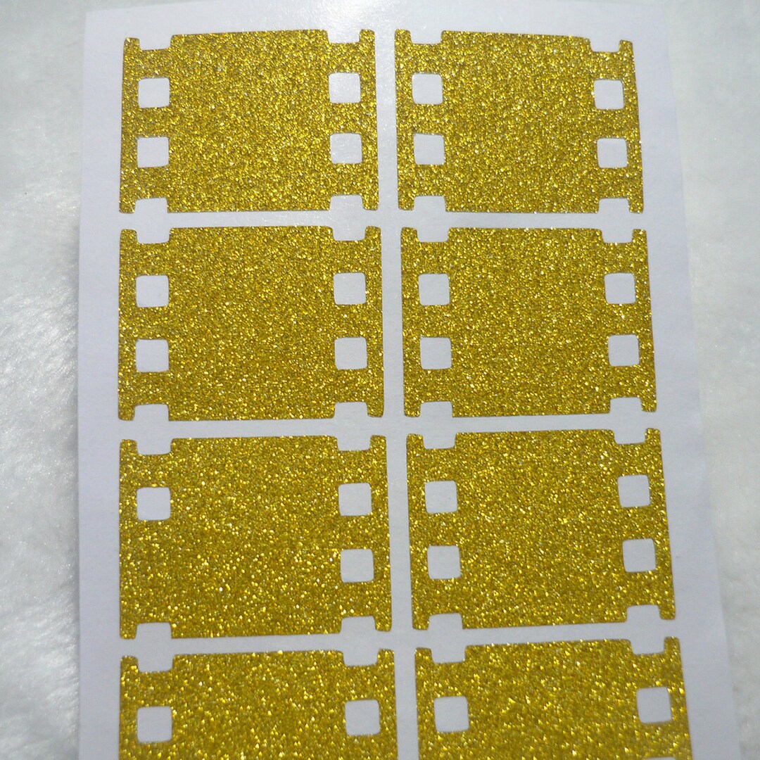 Film Strip Gold Glitter Sticker Label Silver Rose Gold Glitter Envelope ...
