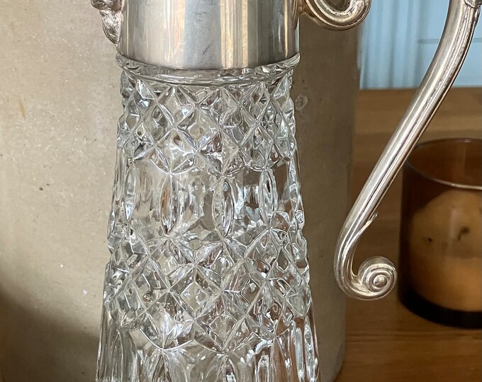 Mid Century Retro Carafe With Silver Plate Collar and Lid - Etsy
