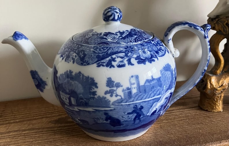 Spode Blue Italian Teapot Made in England - Etsy