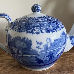 Spode Blue Italian Teapot Made in England - Etsy